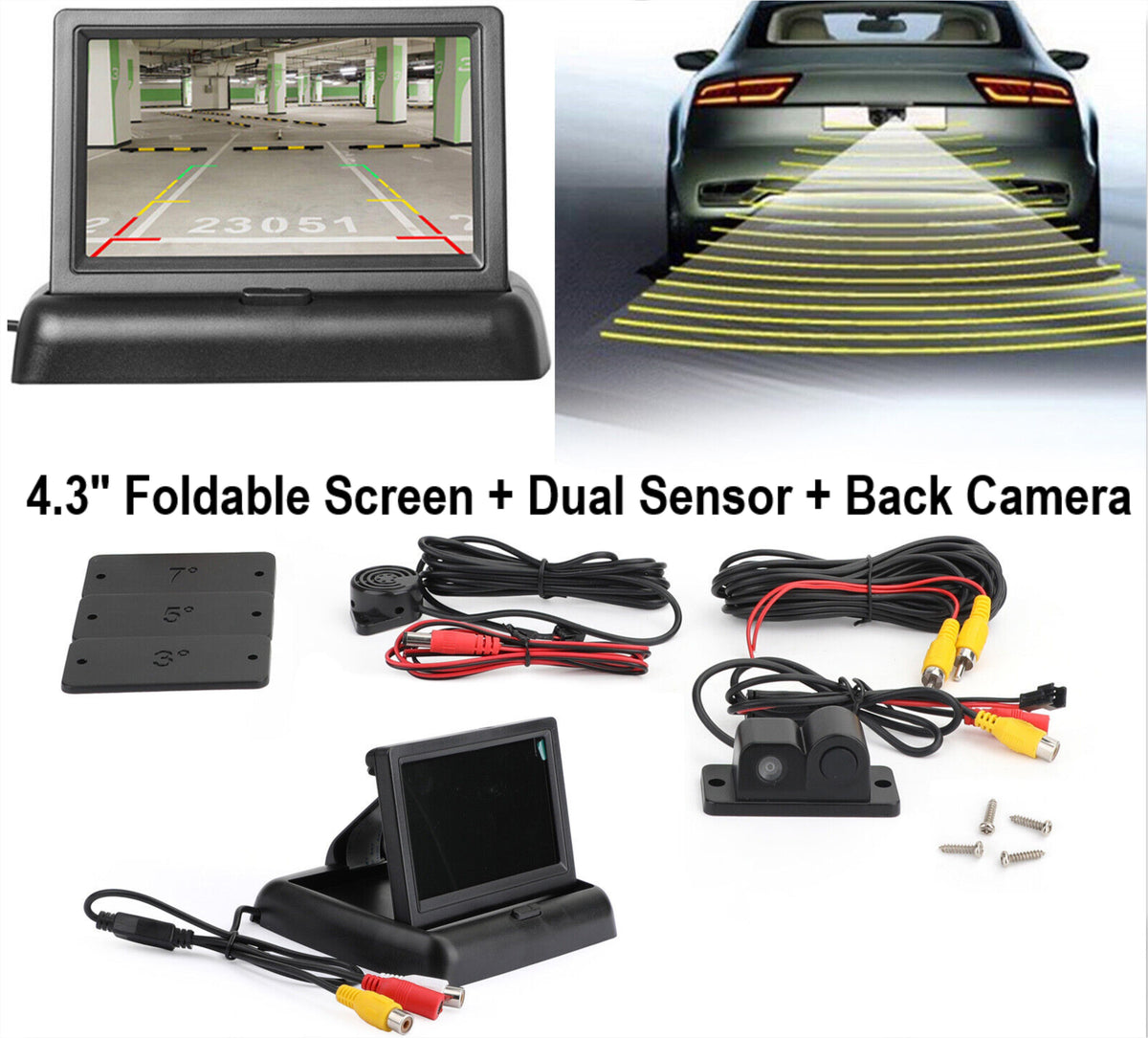 New Reversing Parking Radar Rear View Camera + Parking Sensor with Bee ...