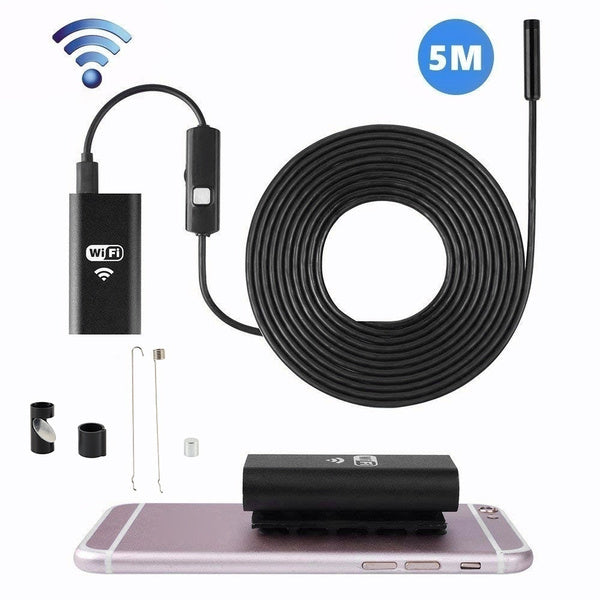 New 5M HD WIFI Endoscope Borescope Inspection Camera Waterproof For iP ...